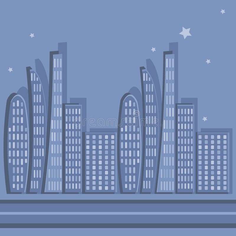 Night City - Graphics. Megalopolis, Modern Architecture Stock Vector ...