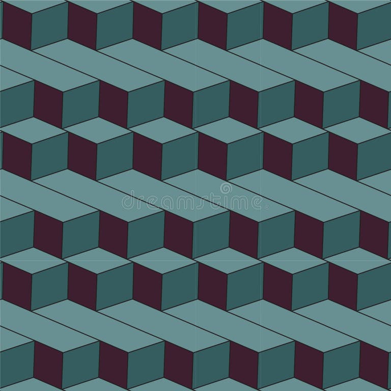 3D Geometric Block Structure Repeating Seamless Patternà¹ƒ Stock Vector ...