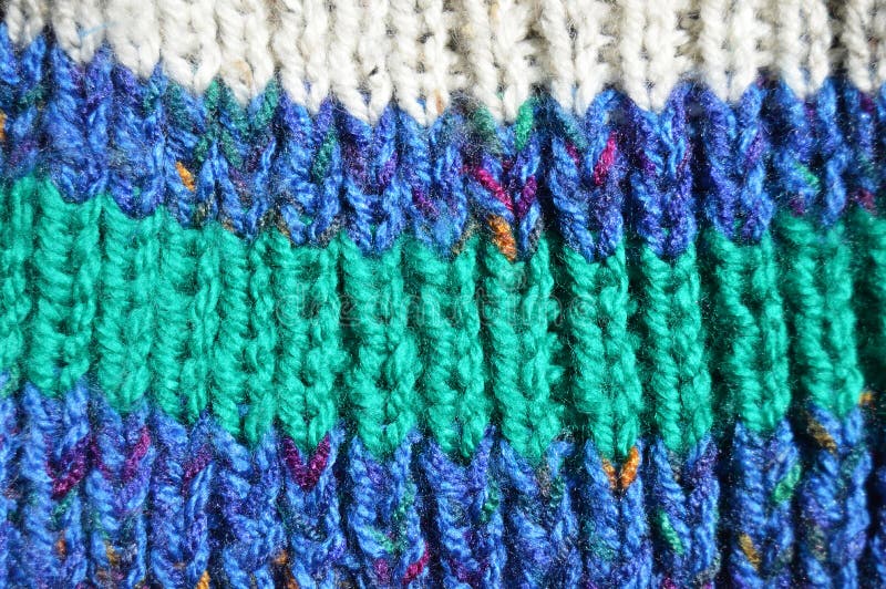 Handmade Knitted Fabric Colored Wool Background Texture Stock Image ...