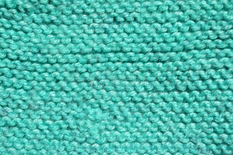 Handmade Knitted Fabric Turquoise Wool Background Texture Stock Image ...