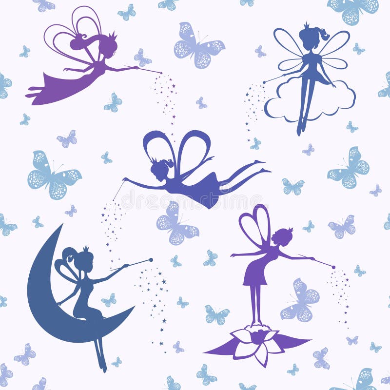 Pattern with fairy vector stock vector. Illustration of fairytale ...