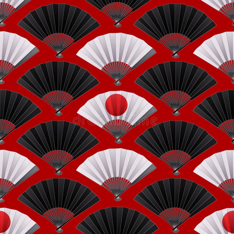 Pattern of fans stock vector. Illustration of open, pattern - 85008664