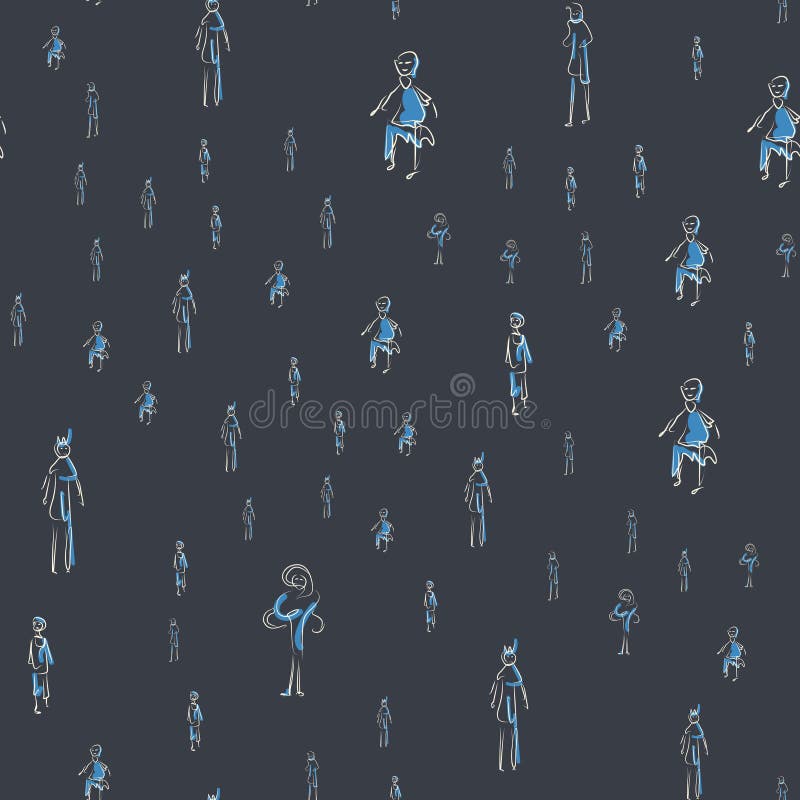 Pattern Fashion People Stylized Stock Vector - Illustration of drawing ...