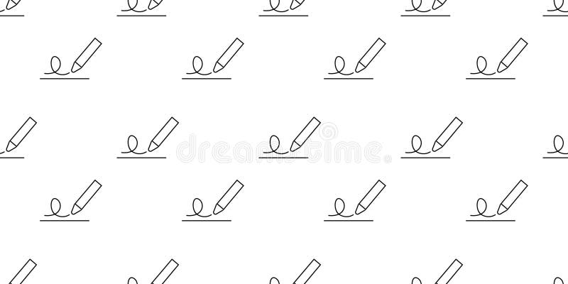 Repetitive Pattern of Pencil and Line Illustrations on a White ...