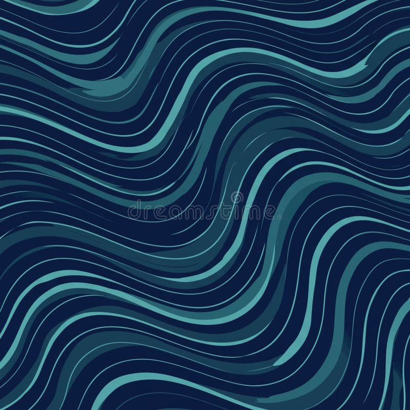 A Pattern Featuring Abstract Wave-like Lines in Varying Shades of Teal ...