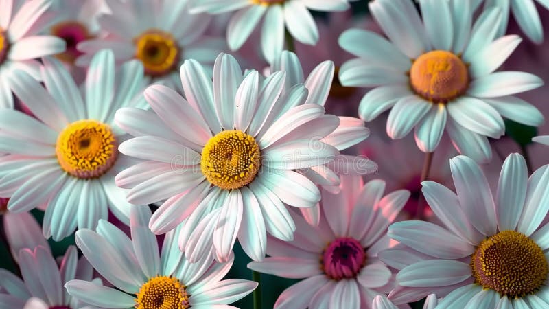 Pattern Featuring Elegant Daisy Flowers in Geometry Style Stock Video ...