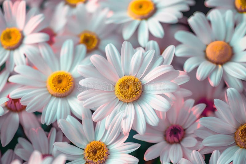 Pattern Featuring Elegant Daisy Flowers in Geometry Style Stock Image ...