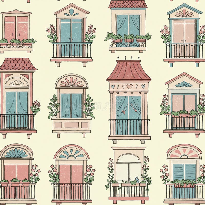 Stylized Balcony Stock Illustrations – 912 Stylized Balcony Stock ...