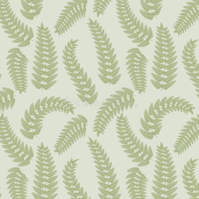 Pattern with Ferns, in Green Color. Stock Image - Image of beautiful ...
