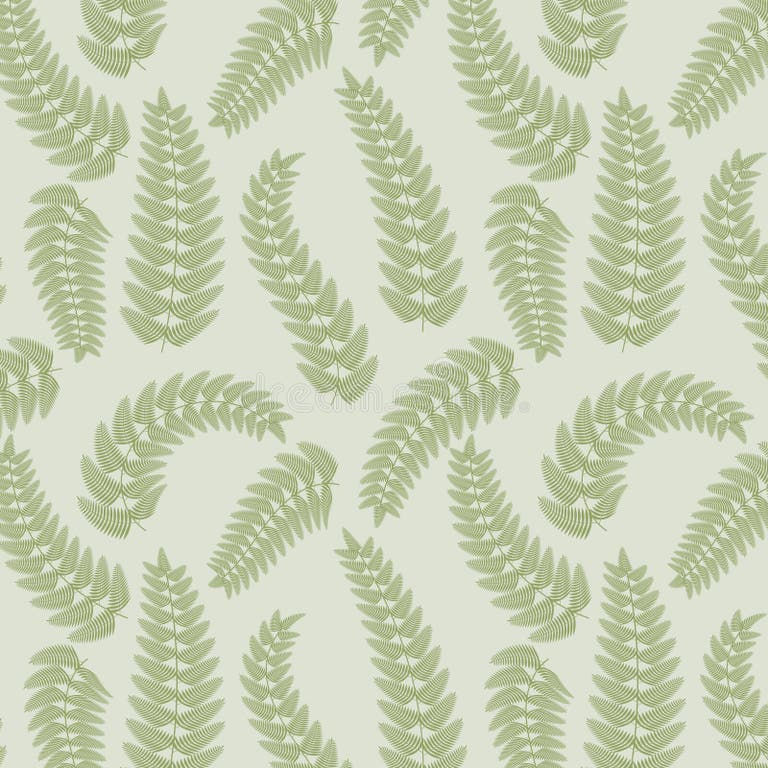 Pattern with Ferns, in Green Color. Stock Image - Image of beautiful ...