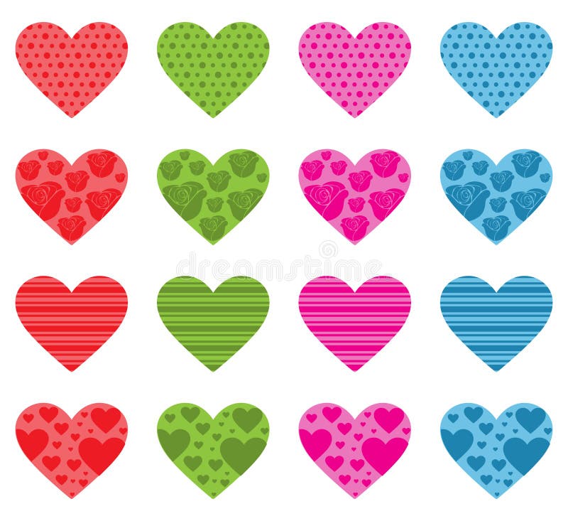 Pattern Filled Hearts stock illustration. Illustration of polka - 49675481