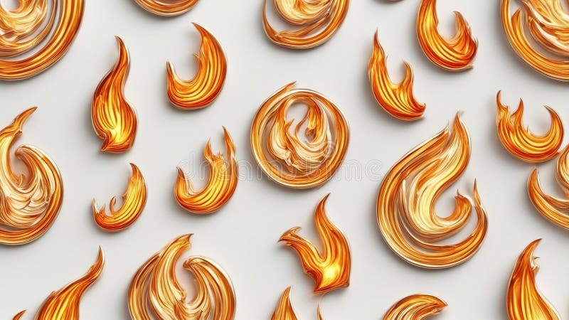 Pattern of Fire a White Background with a Fire Symbol in Yellow and ...