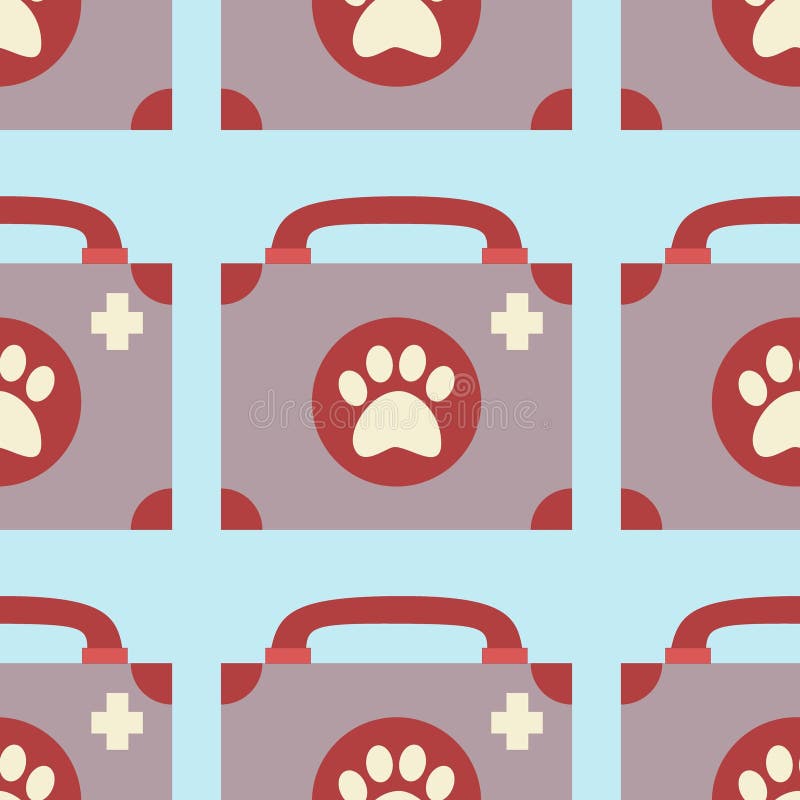 Pattern with First Aid Kit for Animals, Cats, Dogs, Pet Care Stock ...