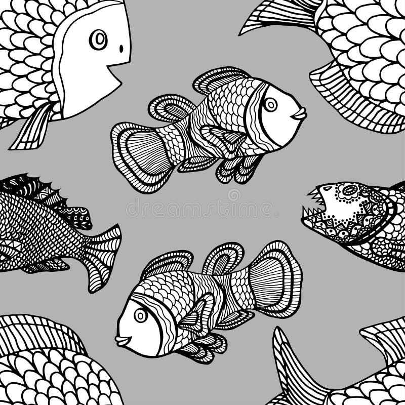 Pattern fish stock vector. Illustration of float, ornamental - 59319993