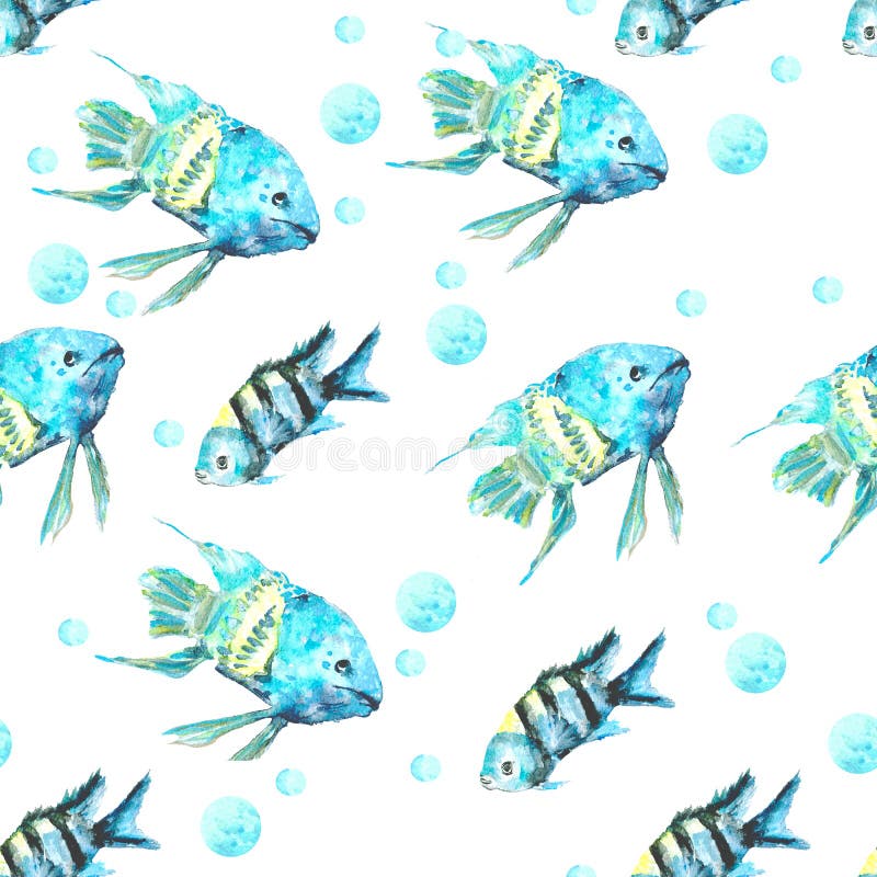 Pattern fish turquoise stock illustration. Illustration of life - 70112142