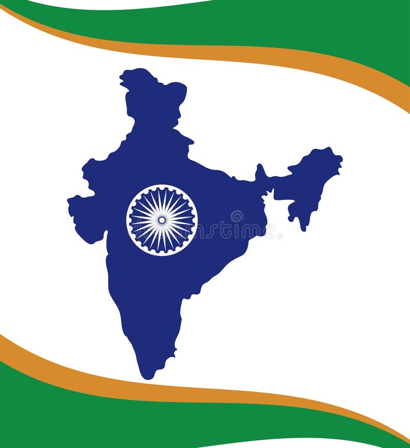 Pattern of Flag Patriotic Indian in Shape Map with Ashoka Chakra Stock ...
