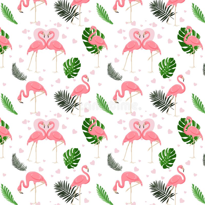 Pattern with Flamingos Vector Drawing of a Flamingo. Stock Vector ...