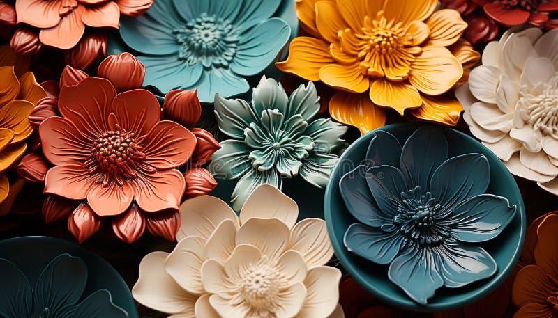 Pattern of Floral Elegance, Nature Beauty in Repetition, Generative AI ...