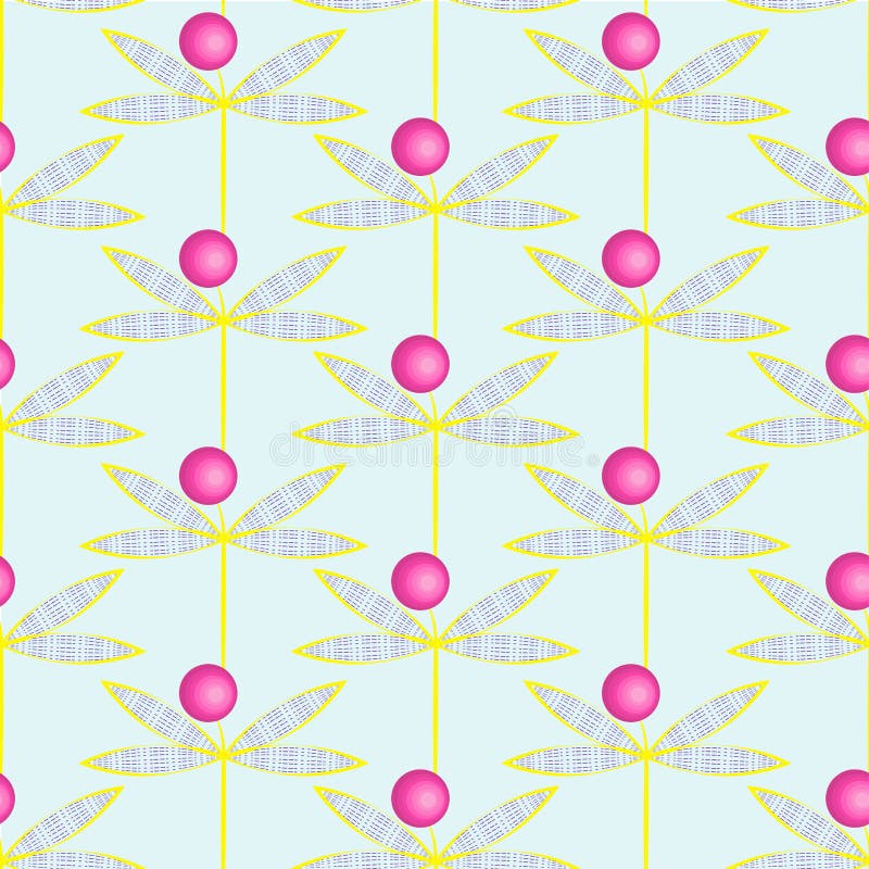 Pattern with Floral Ornament. Flat Vector Illustration Stock ...