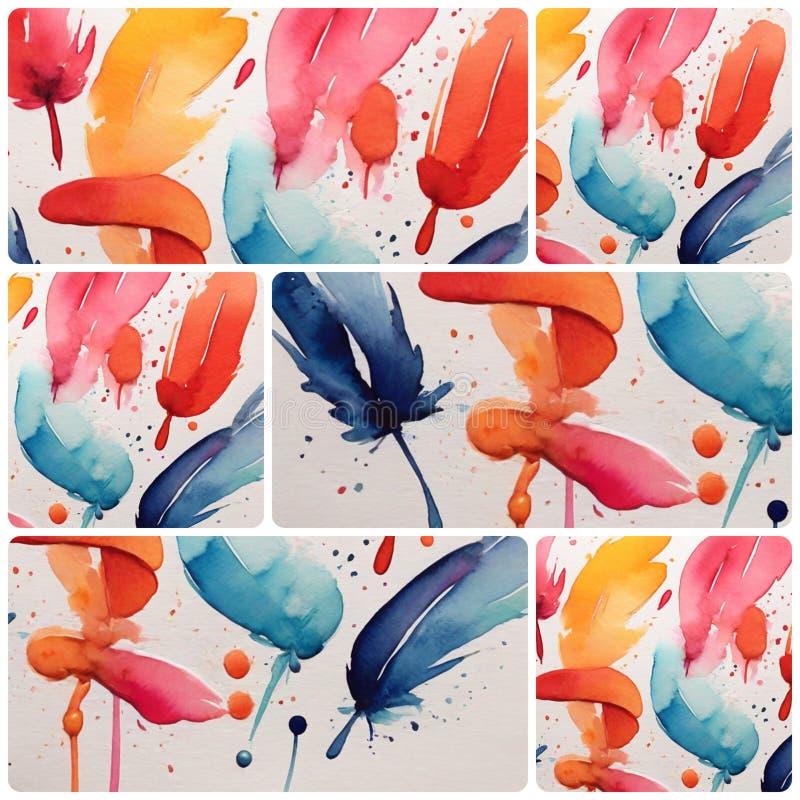 Pattern with Flowers, Collage Header Stock Illustration - Illustration ...