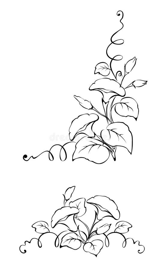 Pattern of Flowers with Curls Stock Vector - Illustration of flower ...