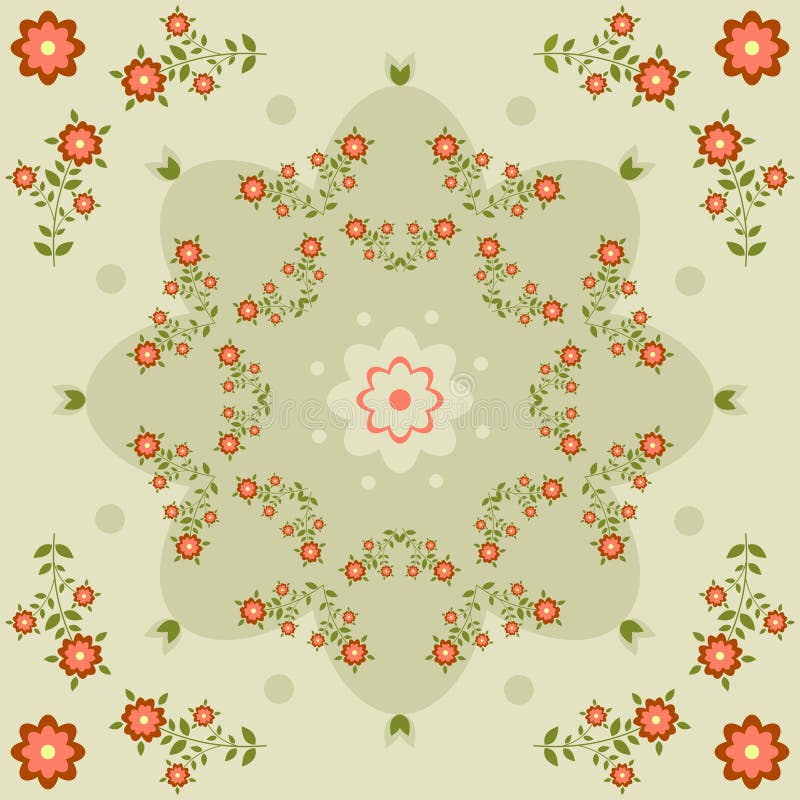 Pattern with flowers, dots stock vector. Illustration of painting ...