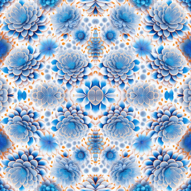 Rapport Seamless of Blue Flowers with Relief for Pattern in White ...