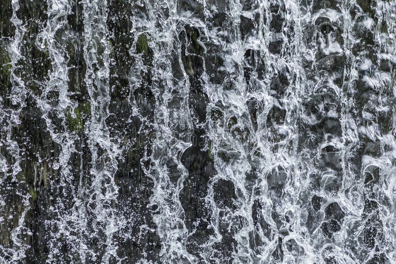 Pattern of Flowing Water at a Waterfall Stock Image - Image of macro ...