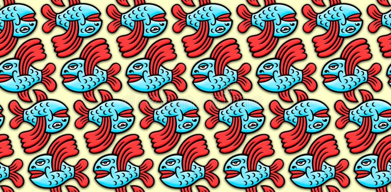 Pattern with flying fish stock illustration. Illustration of seamless ...