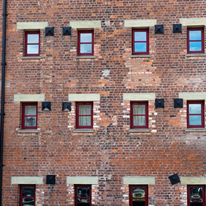 Pattern Formed by Windows and Brickwork Stock Image - Image of ...