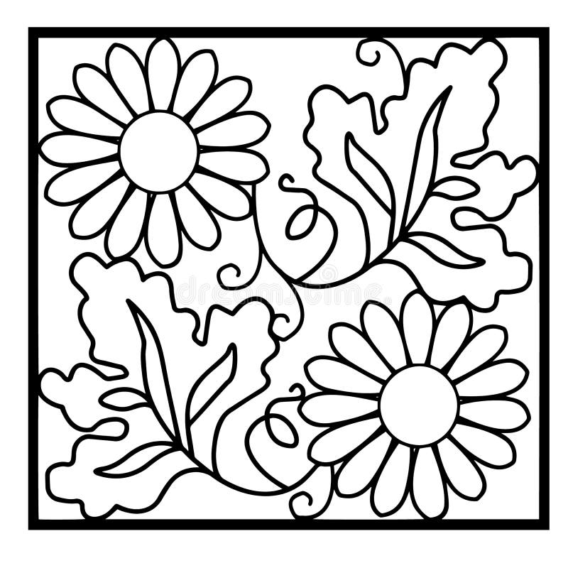 Pattern Fragment. Vector. Black Outline. Stock Vector - Illustration of ...
