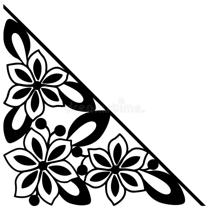 Pattern Fragment. Vector. Black Outline. Stock Vector - Illustration of ...