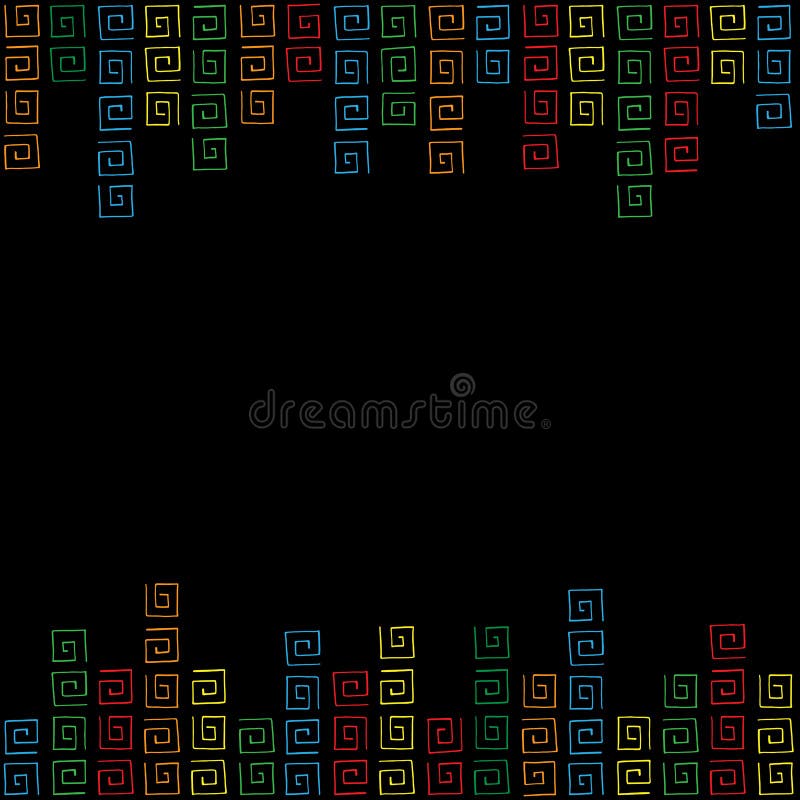 Pattern Frame with Colored Curlicues Stock Vector - Illustration of ...