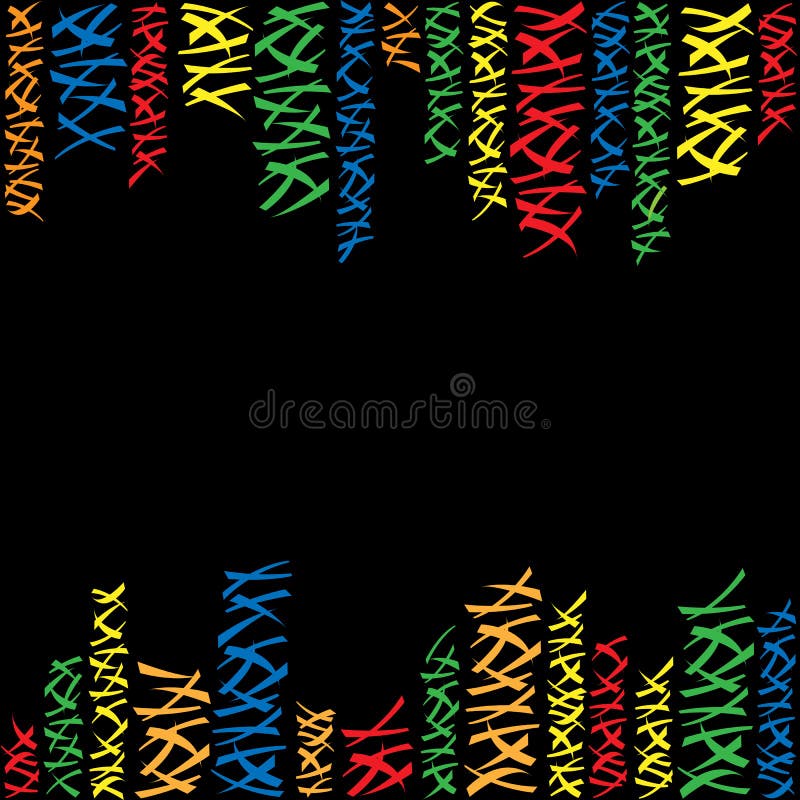 Pattern Frame with Colored Stripes Stock Illustration - Illustration of ...