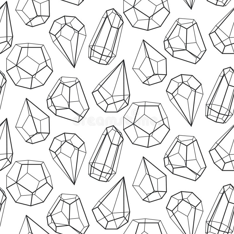 Pattern Framing Outline of Geometric Shapes. Objects of Pyramids, Cubes ...