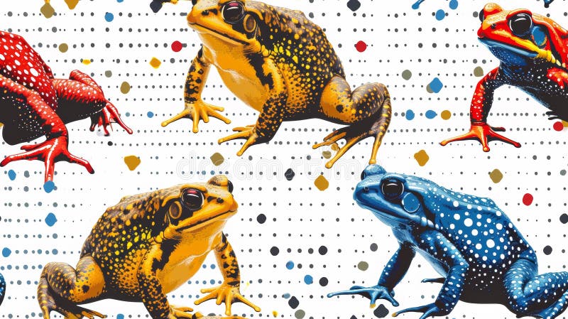 A Pattern of a Frog with Dots and Spots on it, AI Stock Image - Image ...