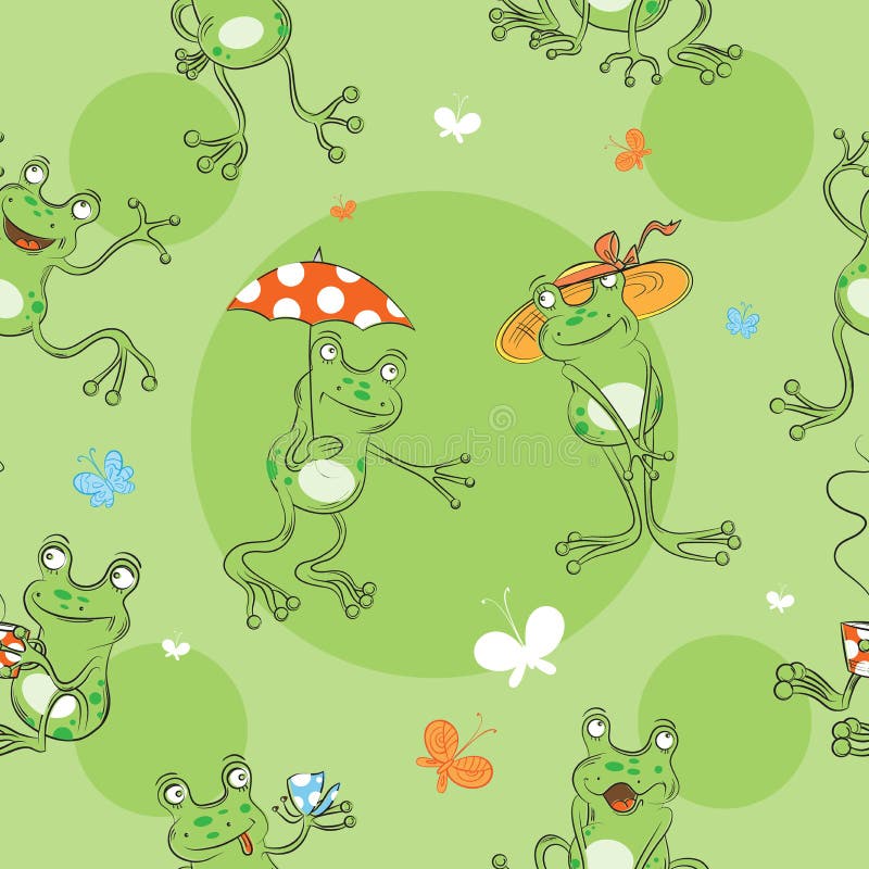 Pattern with frogs. stock illustration. Illustration of animals - 55804915