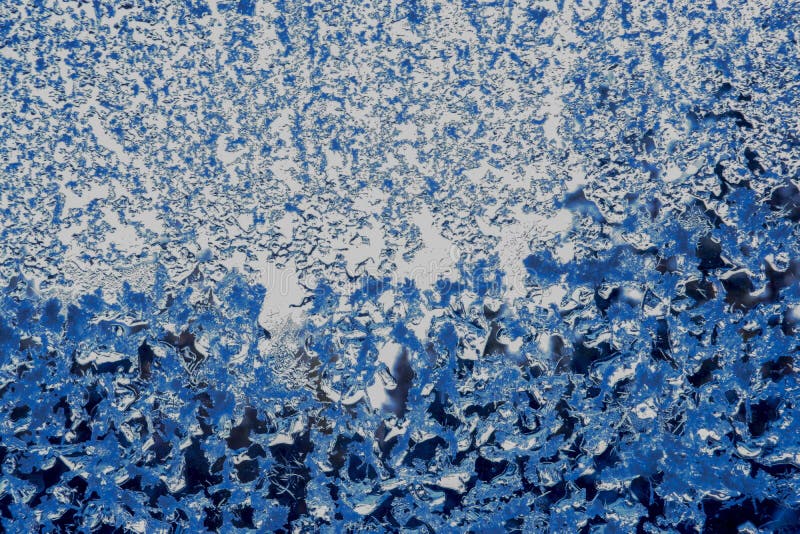 Unusual Pattern on Frozen Glass. Crystals of Snow and Ice on Glass ...