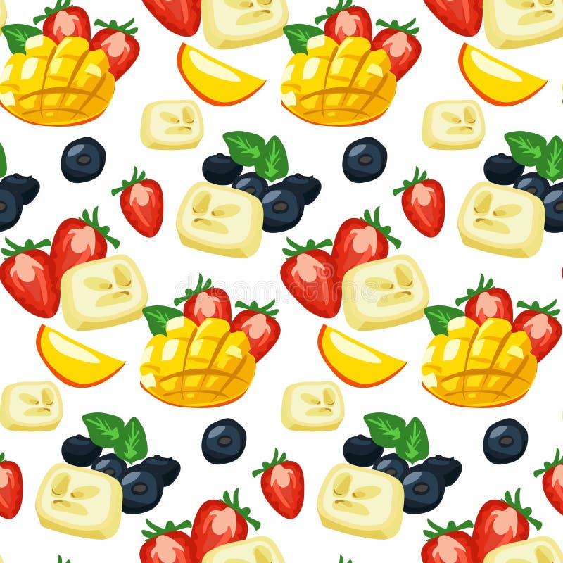 A Pattern from the Fruit Mix Set. Vector Illustration of Banners with ...