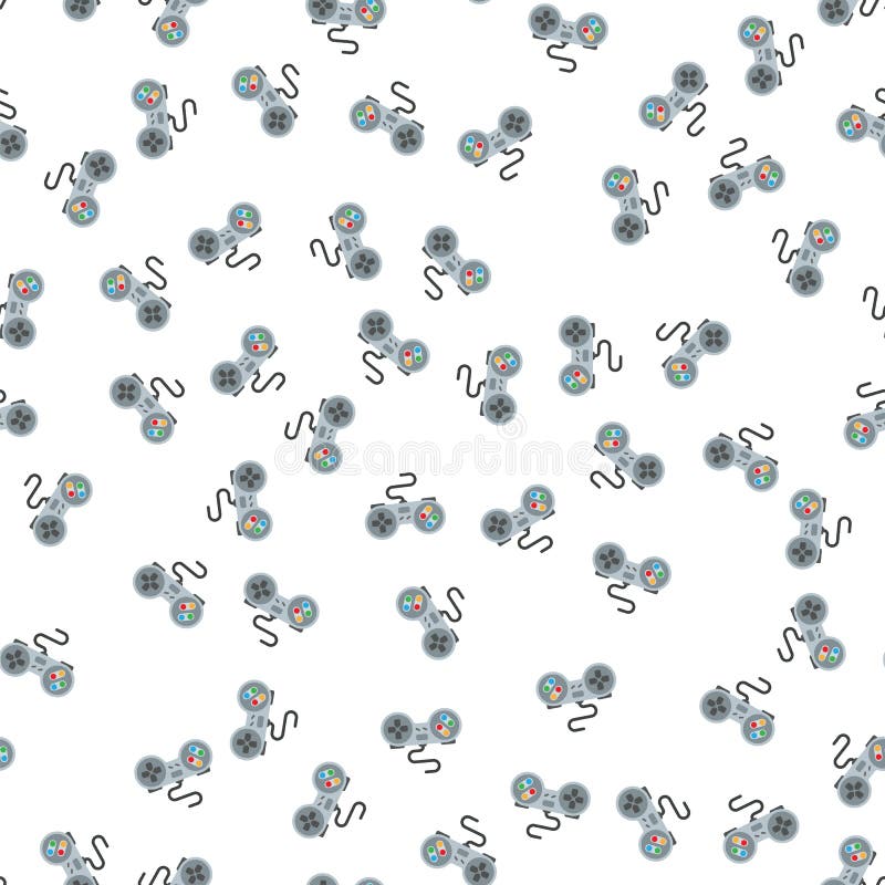 Gamepad Pattern on White Background. Retro Video Game Controllers ...