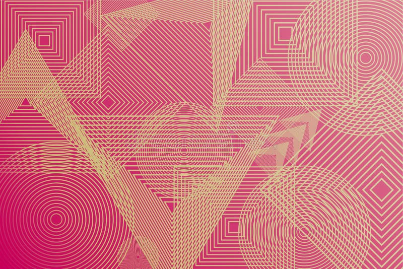 Pattern With Geometric Elements In Pink Tones Abstract Gradient