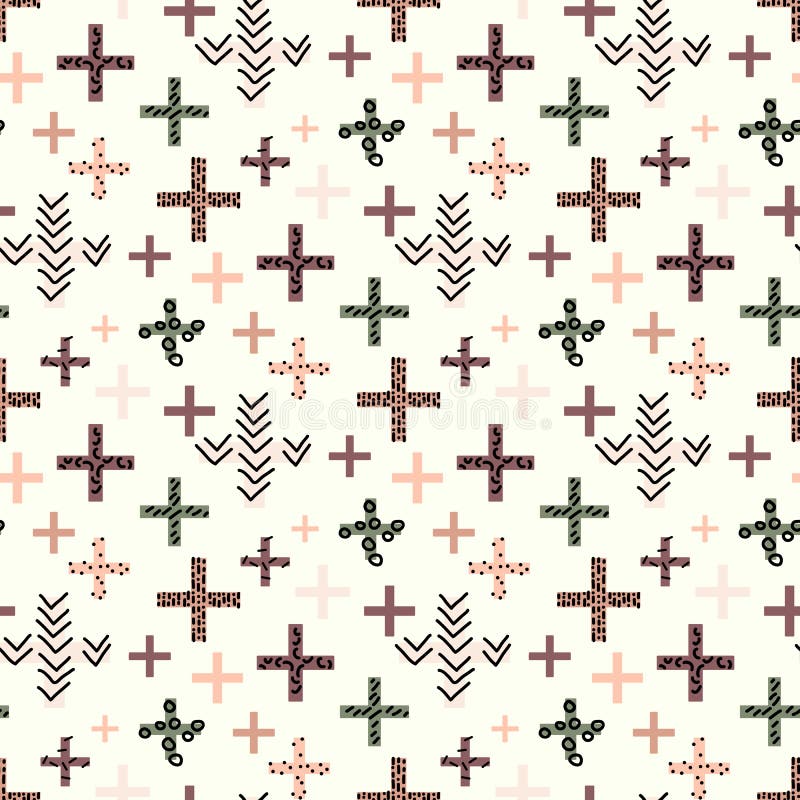 Geometric Plus Seamless Pattern. Cross Wrapping Texture Stock ...