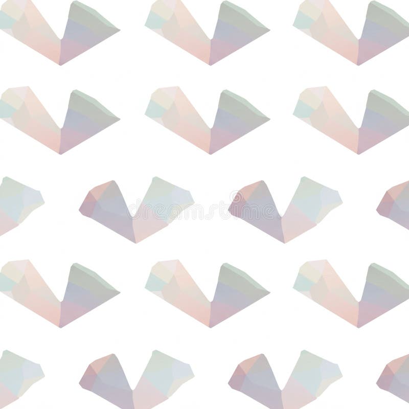 Pattern of Geometric Shapes Resembling Abstract, Faceted Forms Arranged ...