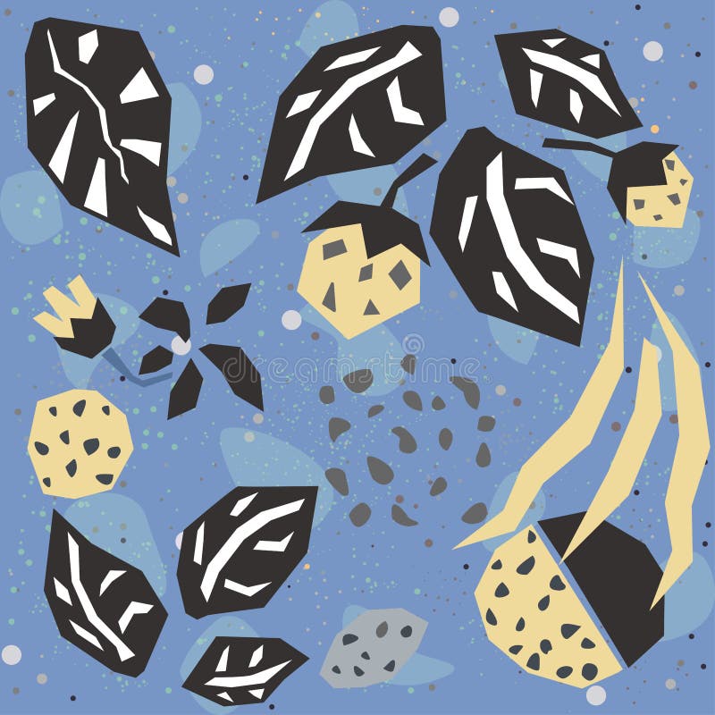 Pattern with Geometrically Shaped Plants Stock Illustration ...