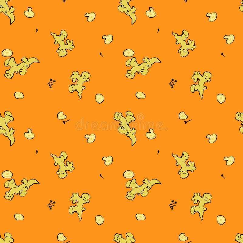 Pattern with Ginger, Ginger Pieces and Cloves. Stock Illustration ...