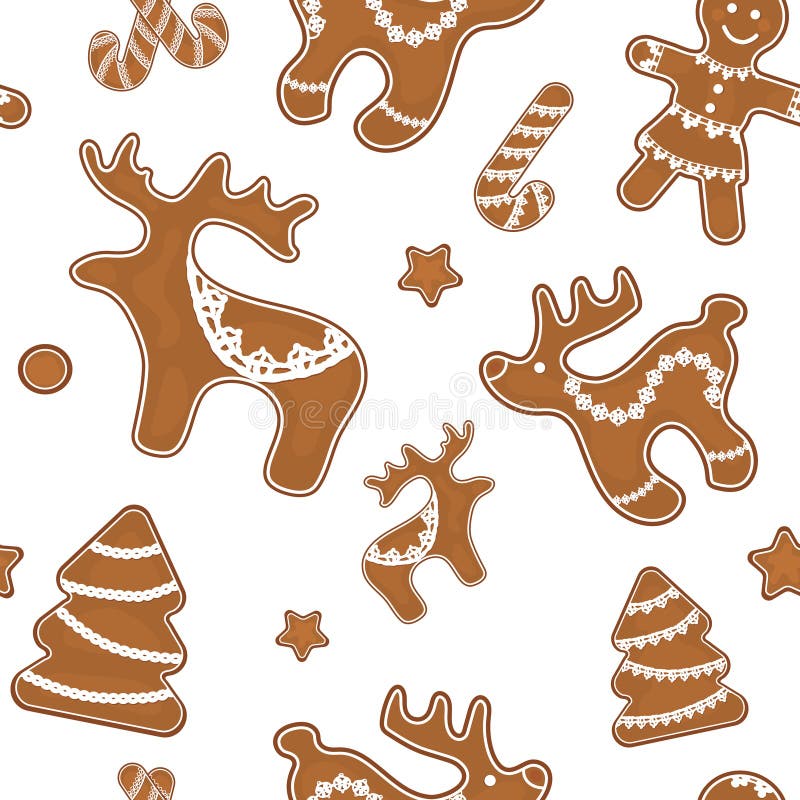 Gingerbread Men Pattern Stock Illustrations – 592 Gingerbread Men ...