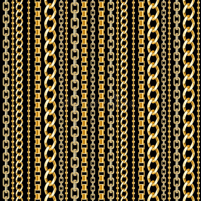 Pattern with gold chains stock vector. Illustration of realistic ...