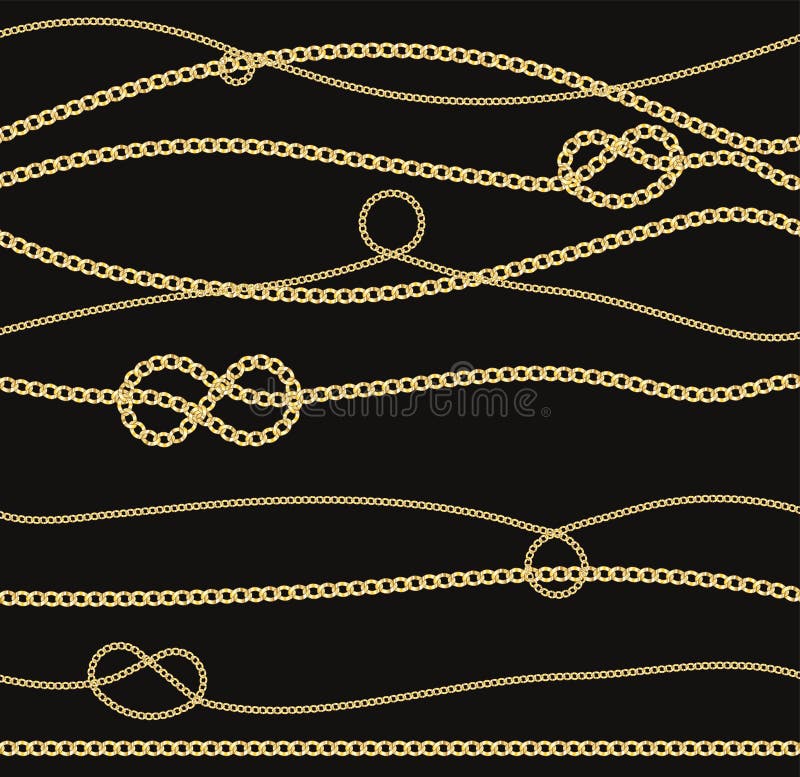 Pattern with Gold Chains. Vector. Fabric Design Stock Vector ...