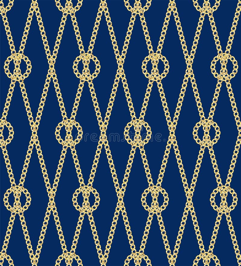 Pattern with Gold Chains. Vector. Fabric Design Stock Vector ...