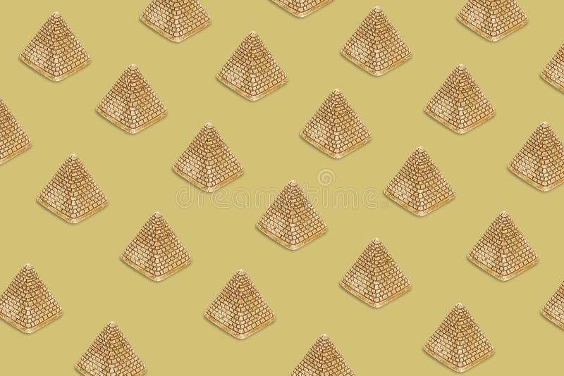 Pattern of Golden Sand Pyramids on a Beige Background. Minimal Tourism ...